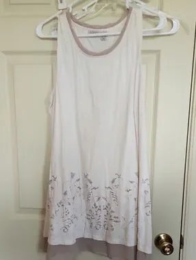 LOGO by Lori Goldstein | Tops | Logo Tank Long Length Cream With Light ...